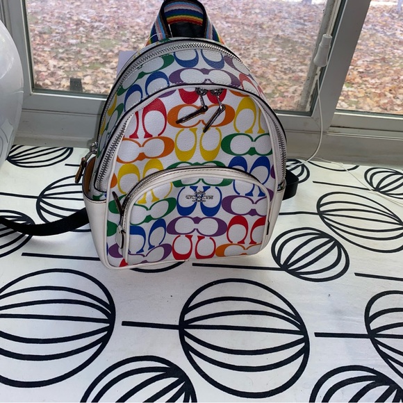 Coach | Bags | Nwt Coach Mini Court Backpack In Signature ...